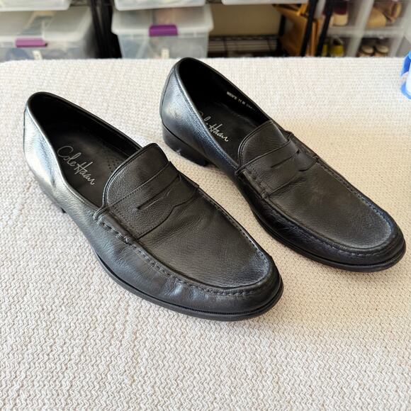Cole Haan | Shoes | Cole Haan Black Air Aiden Pebbled Leather Penny ...